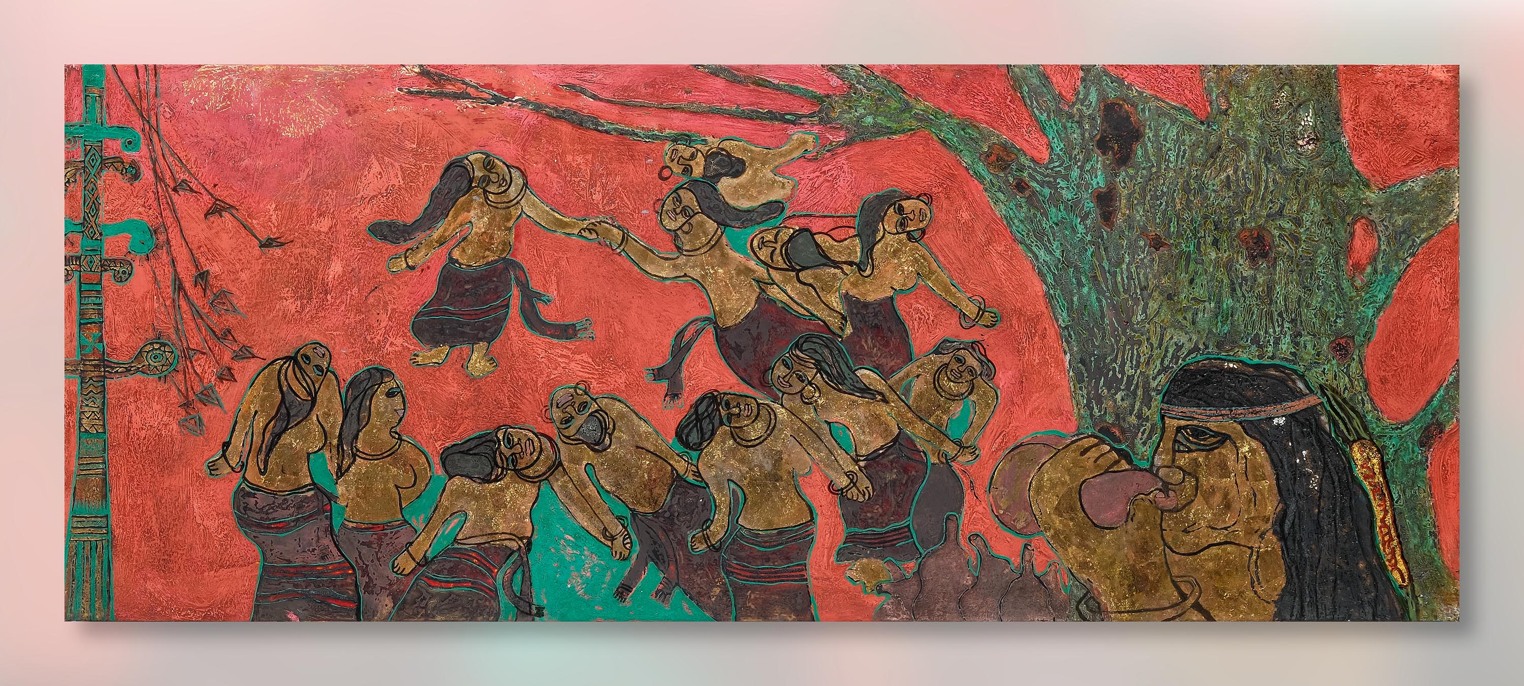 “Nghe kể chuyện làng Tây Nguyên” qua tranh sơn mài