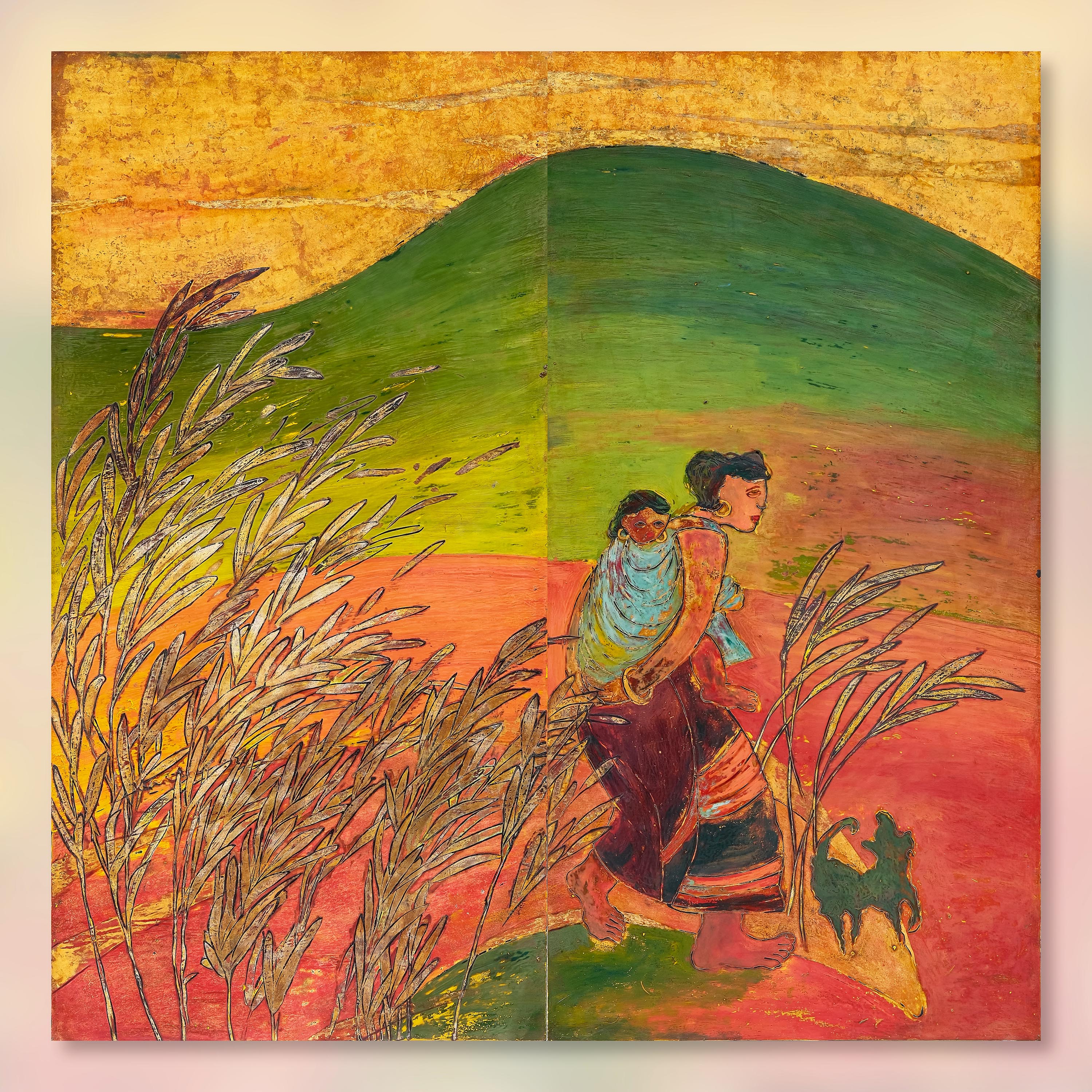 “Nghe kể chuyện làng Tây Nguyên” qua tranh sơn mài